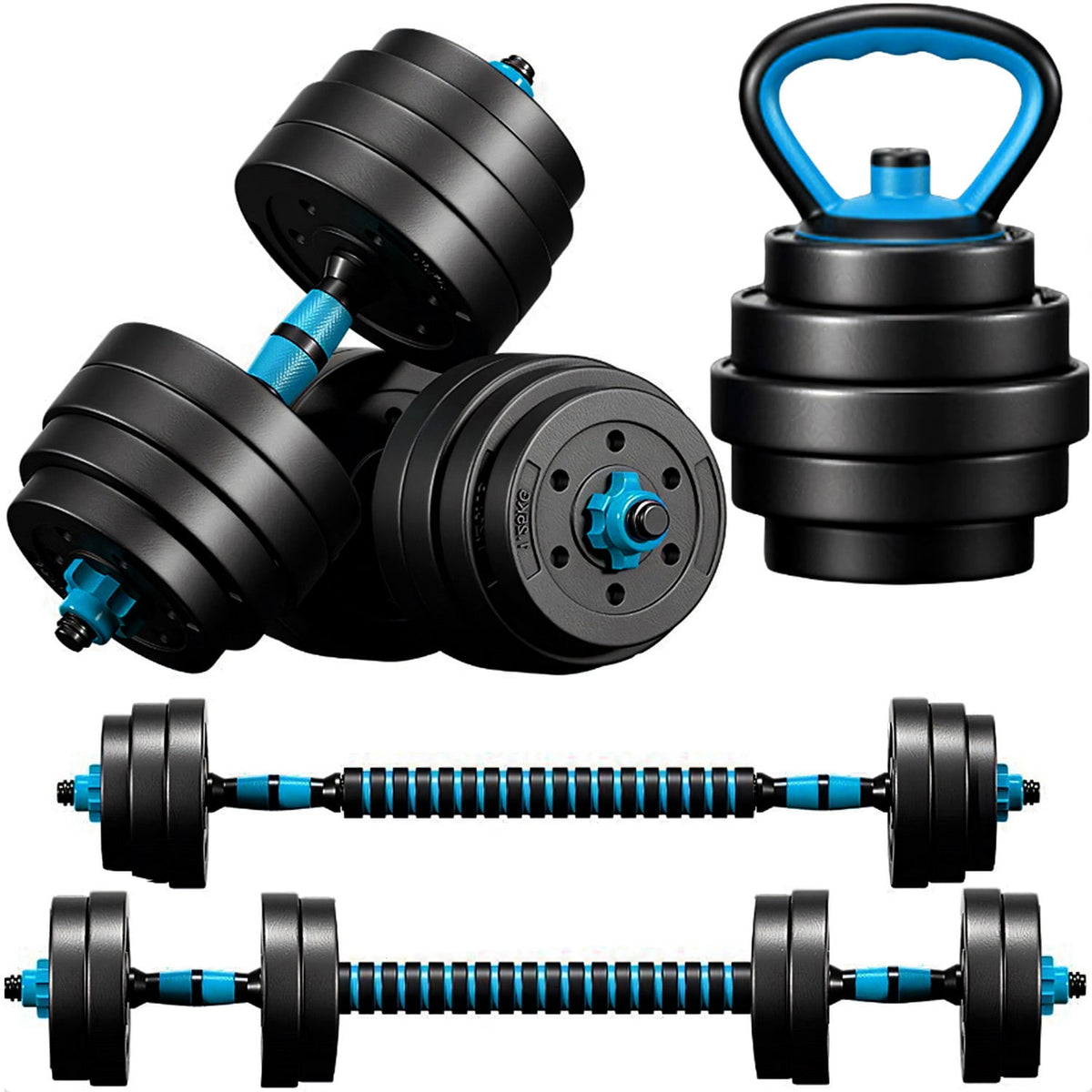 Adjustable Dumbbells, 45lbs Free Weight Set with Connector, 4-in-1 Dum ...