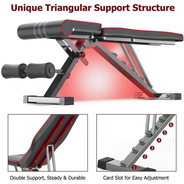 Adjustable Weight Bench - Utility Incline Decline Flat Foldable Bench ...